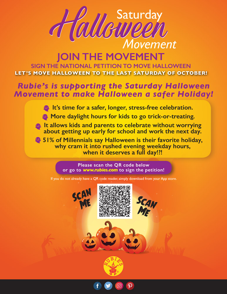 Rubie's Costume Co. Backs Saturday Halloween Movement • The Toy Book