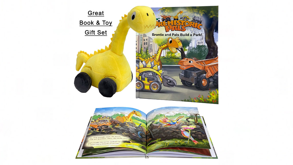 PLUSH BRONTIE DINOSAUR BOOK AND TOY - The Toy Book