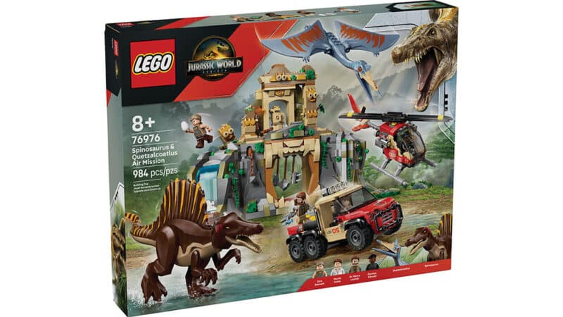 LEGO JURASSIC WORLD REBIRTH SPINOSAURUS & QUETZALCOATLUS AIR MISSION ...