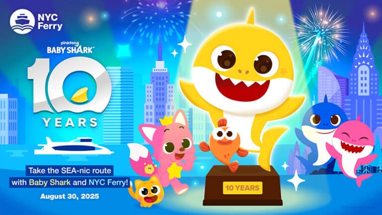 Pink Fong Partners with NYC Ferry for Anniversary Ride - The Toy Book
