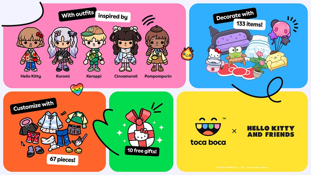 Toca Boca Expands Hello Kitty Collaboration with New Sanrio Characters ...